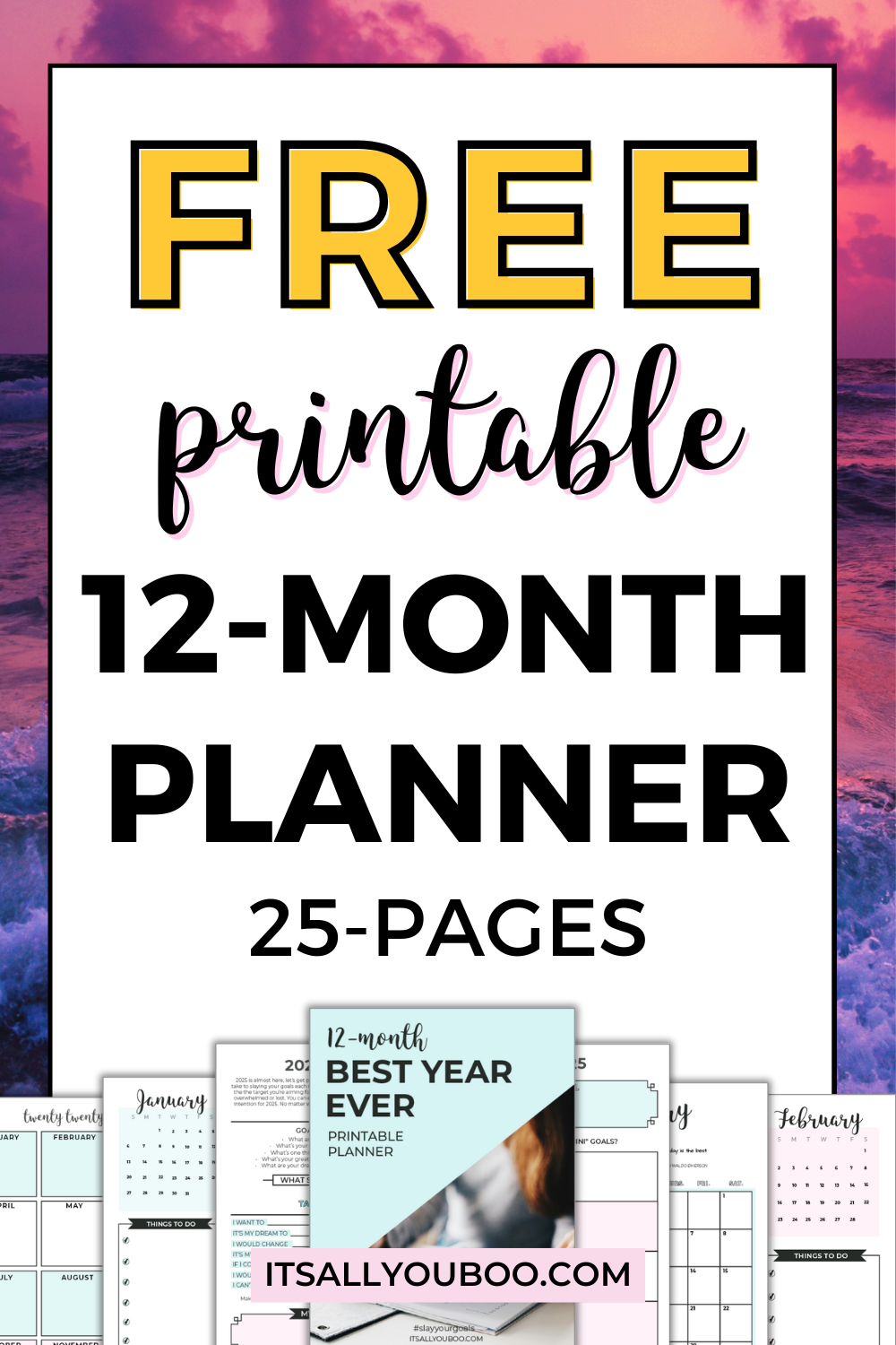12-Month Printable Planner